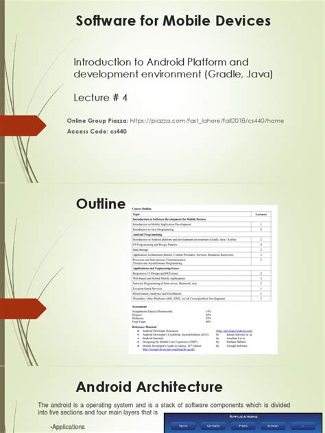 Software For Mobile Devices Introduction To Android Platform And Development Environment