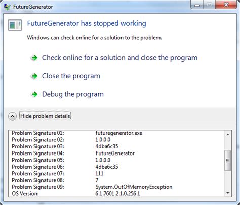 System Outofmemoryexception And A Few Exceptions Happen During Application Run Visual Studio