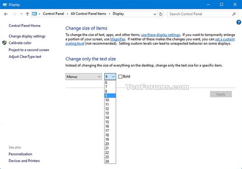 Change Menus Text Size In Windows Text Windows Change