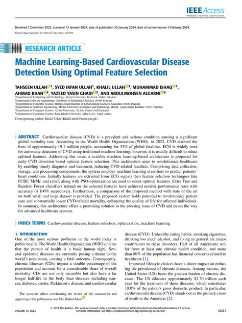 machine learning based cardiovascular disease detection using optimal