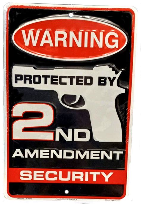 Wholesale Novelty Small Parking Sign Aluminum 2nd Amendment Warning