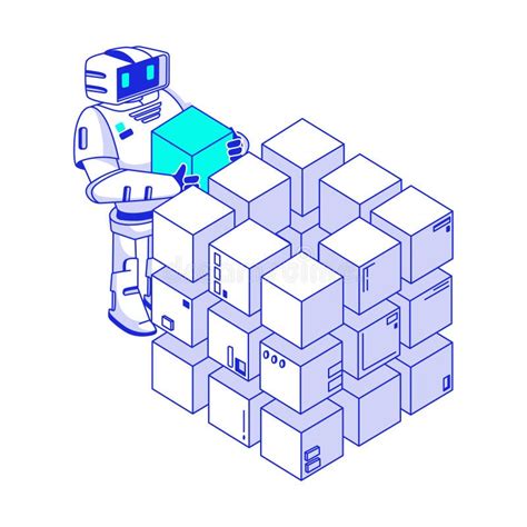 artificial intelligence robot assembles complex blockchain stock