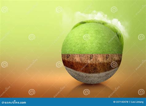 Underground Soil Layer Of Cross Section Earth With Savanna On The Top Royalty Free Stock Image
