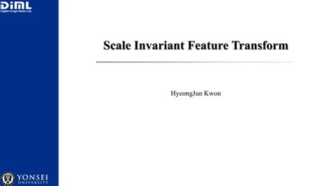 Scale Invariant Feature Transform Ppt