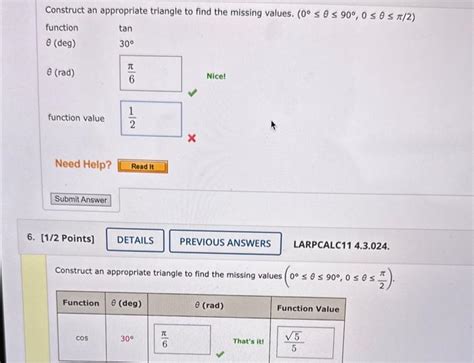 Solved Construct An Appropriate Triangle To Find The Missing