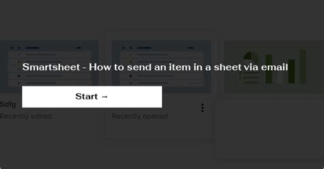 smartsheet how to send an item in a sheet via email