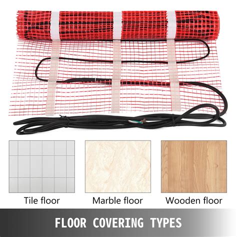 Vevor 90 Sqft 120v Electric Radiant Floor Heating Mat With Alarmer And