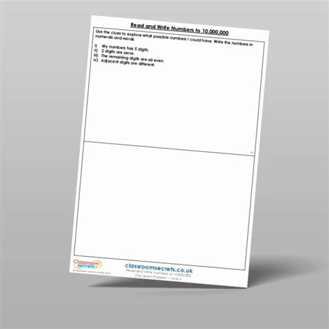Year 6 Read And Write Numbers To 10 000 000 Discussion Problem Resource Classroom Secrets