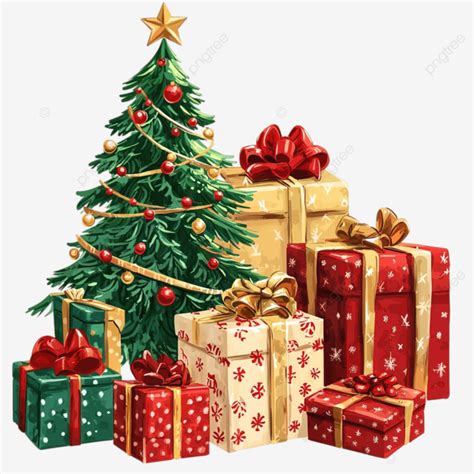 장식된 나무와 선물 상자가 있는 축제 크리스마스 선물 크리스마스 선물 나무 선물 상자 Png 일러스트 및 이미지 에 대한 무료 다운로드 Pngtree