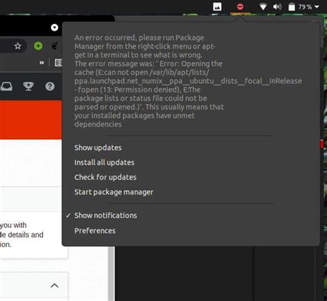 Ubuntu Error Opening The Cache Permissions Denied