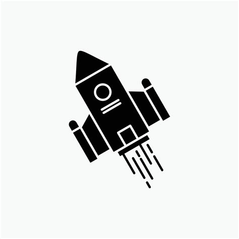 Space Craft Shuttle Space Rocket Launch Glyph Icon Vector Isolated