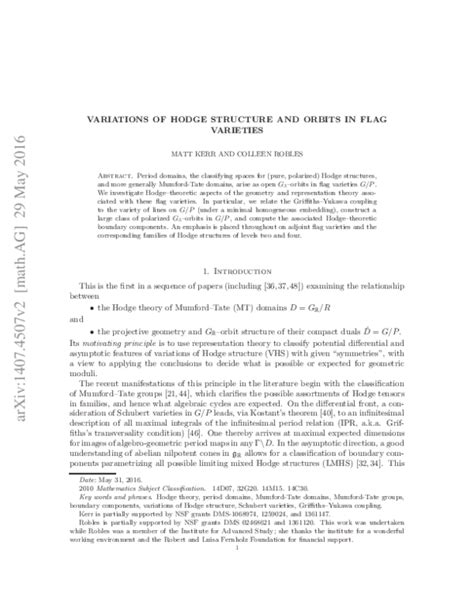 Pdf Hodge Theory And Real Orbits In Flag Varieties