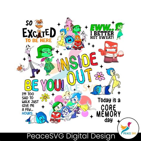 Inside Out Be You Core Memory Day Png Digital Download Peace Svg