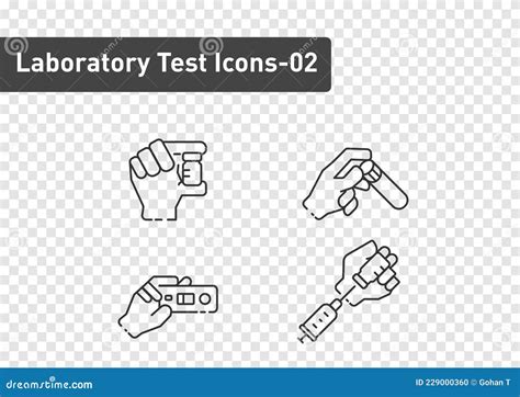 Laboratory Tests Outline Icon Set Isolated On Transparency Background Ep Stock Illustration