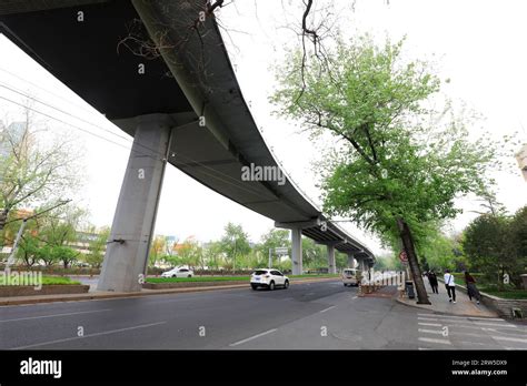 Beijing China April 10 2021 Beijing Overpass Architecture Stock Beijing China April 10 2021 Beijing Overpass Architecture Stock