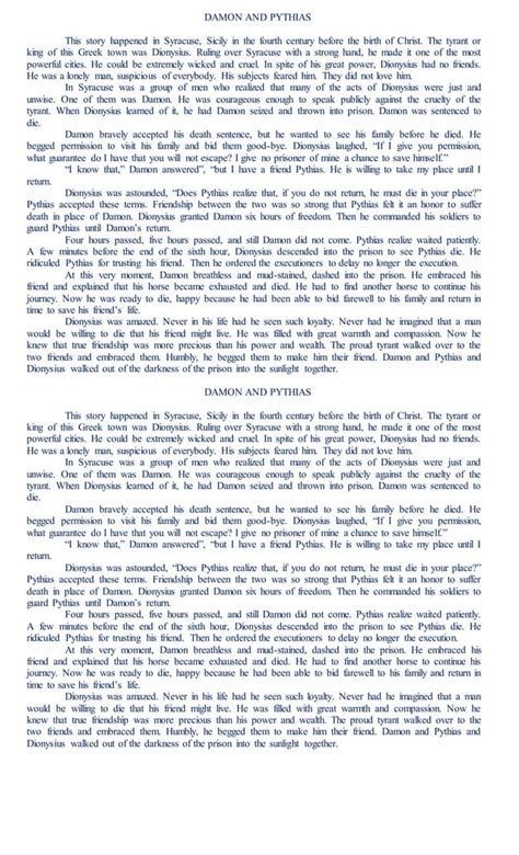 Damon And Pythias Docx