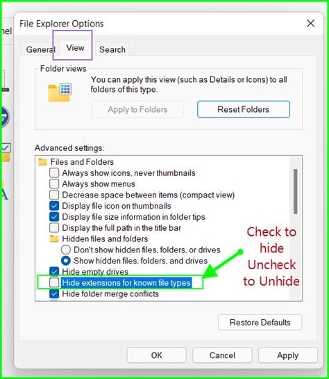 hide unhide file extensions in windows 10 11 3 simple ways