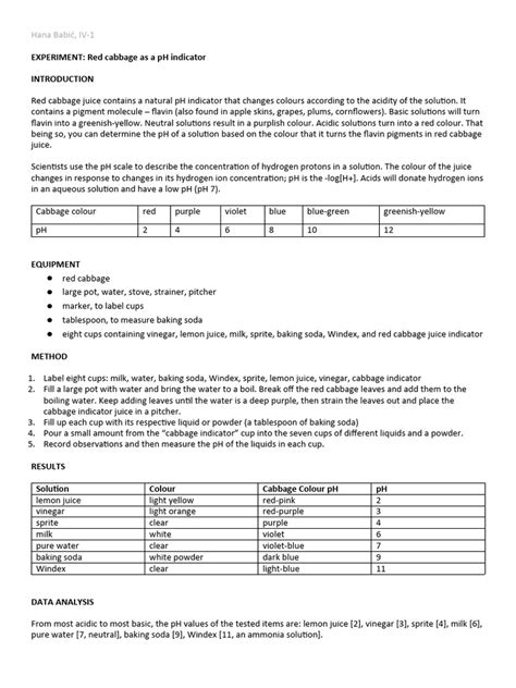 Ph Indicator Experiment Download Free Pdf Ph Acid