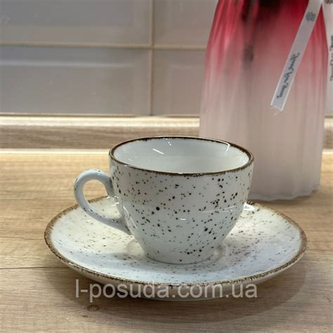 Фарфоровая Чашка 220мл с блюдцем 17см Atlantis Krem ⇒ Купить Фарфоровые чашки и кружки Киев