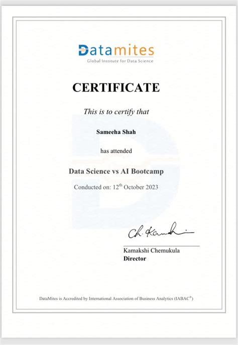 Sameeha Shah On Linkedin Datascience Aibootcamp Datamites
