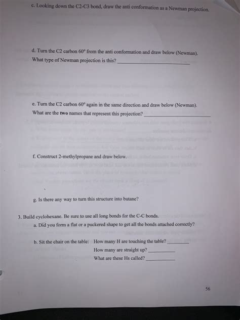 Solved Report Molecular Modeling No Prelab Notebook Pgs Chegg Com
