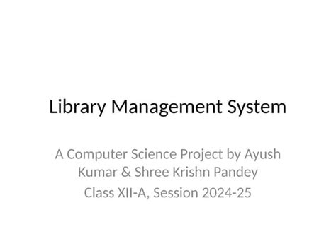 Librarymanagementprojectpresentationpptx