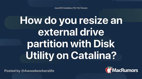 How Do You Resize An External Drive Partition With Disk Utility On