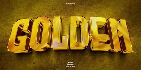 Golden 3d Text Effect Premium Psd