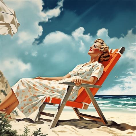 Premium Photo Woman Enjoying Sunbathing At Beach