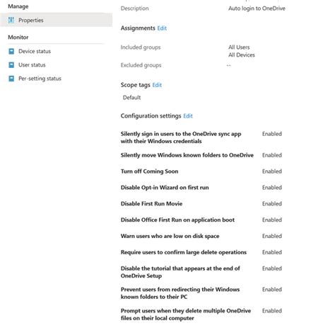 deploying onedrive with silent configuration r intune