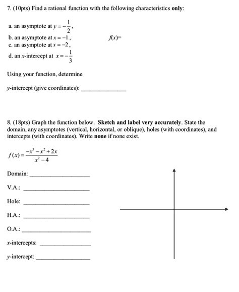 solved 7 [opts find a rational function with the following