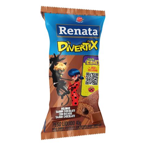 Bolo De Chocolate Recheio Chocolate Divertix Renata 40g Shimoda