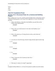 Activity Reading Specifications FILL Pdf Print Reading For Construction Unit Activity