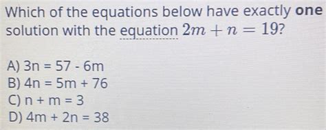 Solved Which Of The Equations Below Have Exactly One Solution With The