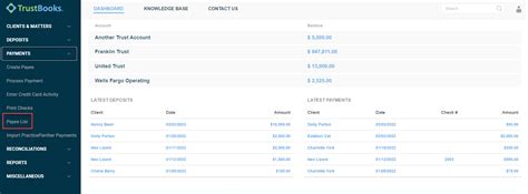 Editing A Payee Trustbooks Knowledge Base