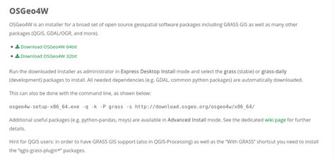 Osgeo4w Add More Installation Instructions · Issue 232 · Osgeograss Website · Github