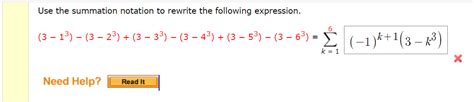 Solved Use The Summation Notation To Rewrite The Following