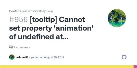 Tooltip Cannot Set Property Animation Of Undefined At ToolTip FixTransition Issue