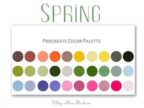 Spring Procreate Color Palette Procreate Colour Palette Color Palett Spring Cool Color
