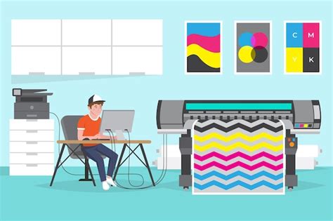 평면 디자인 인쇄 산업 무료 벡터