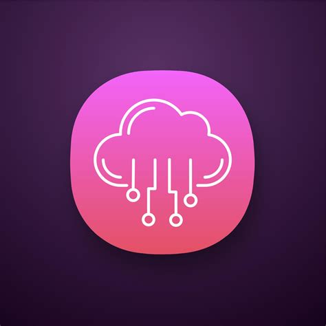 Cloud Computing App Icon Ui Ux User Interface Data Cloud Artificial Intelligence Database