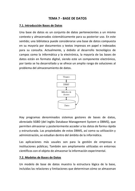 Base De Datos En La Programacion Docsity