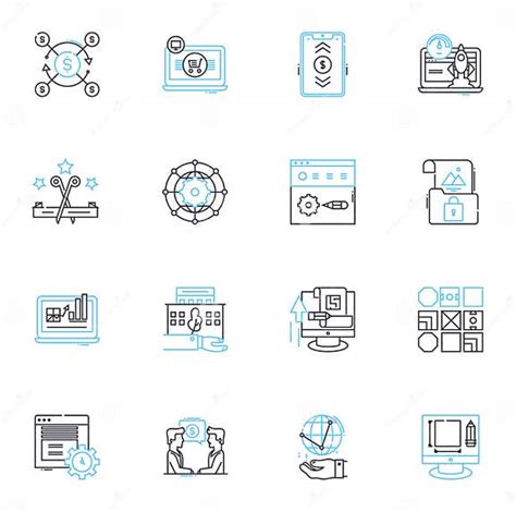 Industry Planning Linear Icons Set Forecasting Strategy Analysis