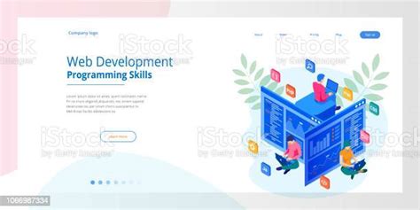 Isometric Programmer Coding New Project Web Development And Programming