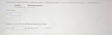 Solved Verify that the function satisfies the differential | Chegg.com