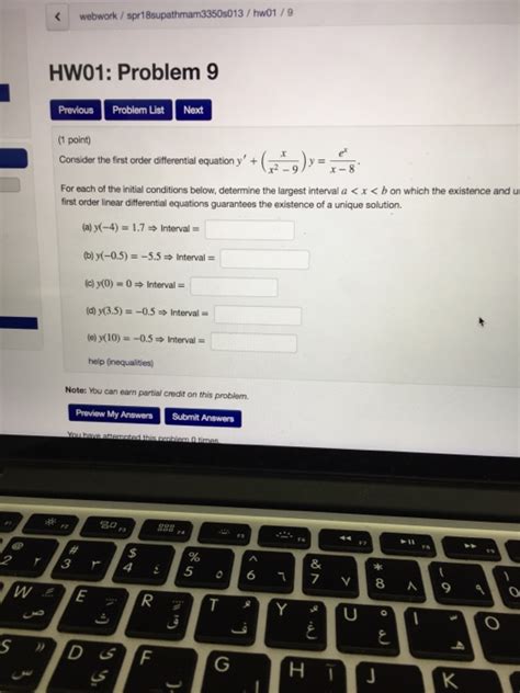 Solved Webwork Spr Supathmam S Hwo HW Problem Chegg Com