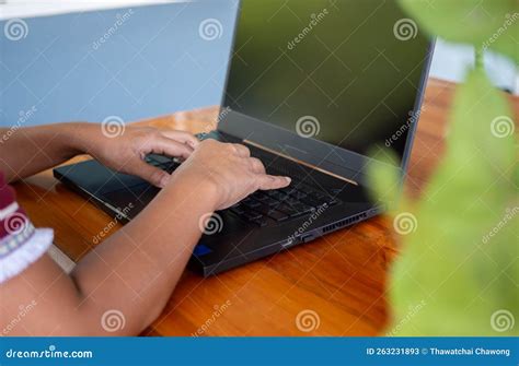 Human Hand Working On Computer Business Concept And Communication Technology Stock Image