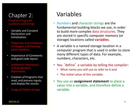 Chapter 02 Ch2 Intro To Programming Comp 1001 Notes Chapter 2