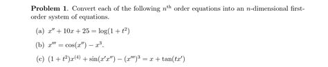 solved problem 1 ﻿convert each of the following nth ﻿order