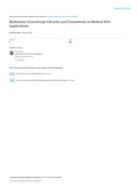 Modularity Of Javascript Libraries And Frameworks In Modern Web